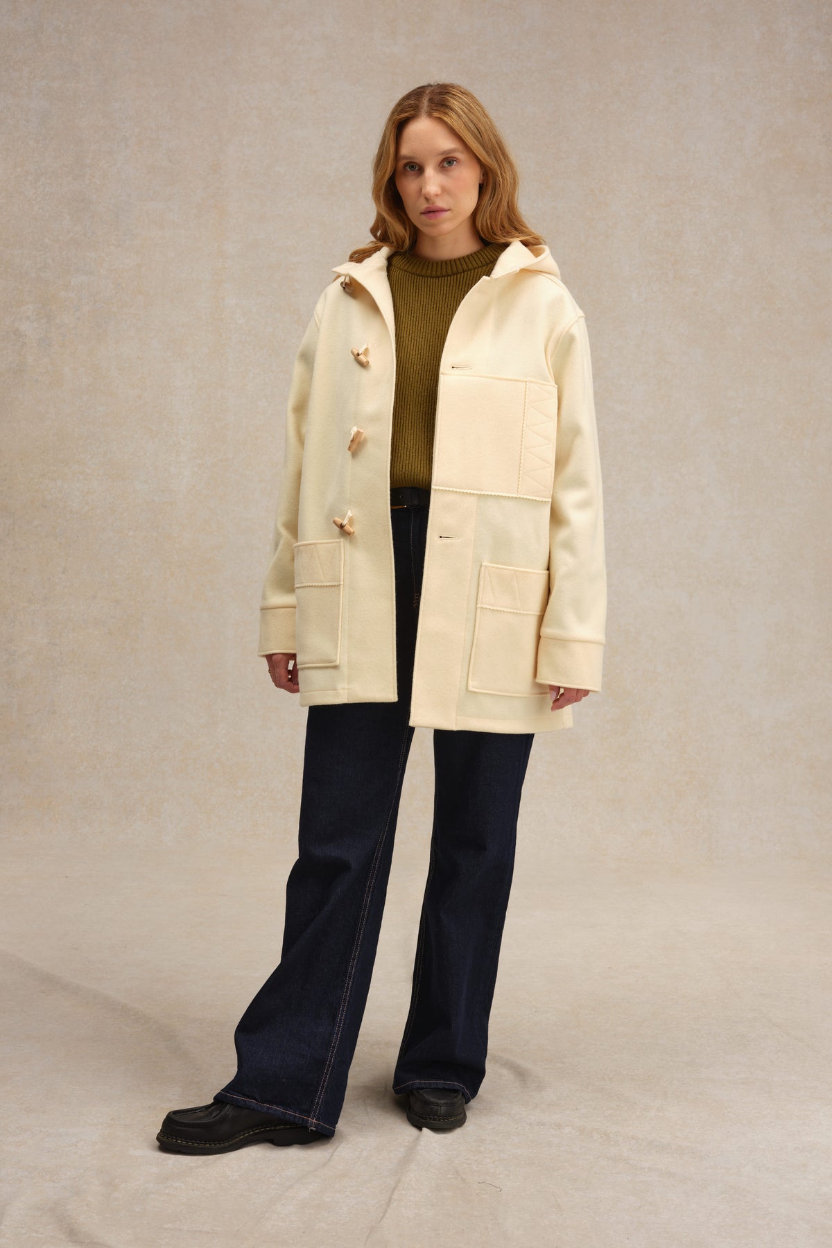 Le Kabig en drap de laine écru pour femme | Le Minor