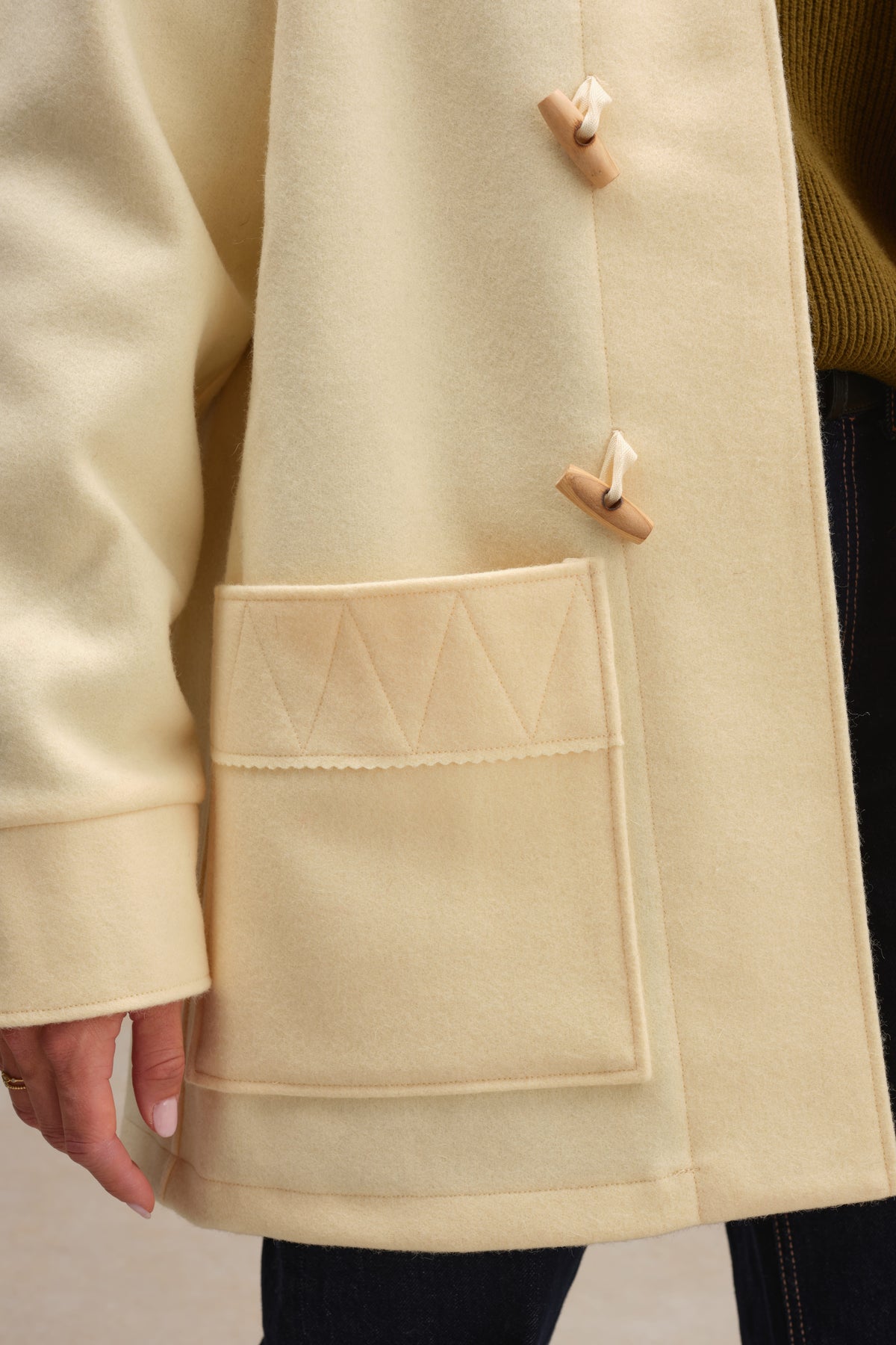 Le Kabig en drap de laine écru pour femme | Le Minor