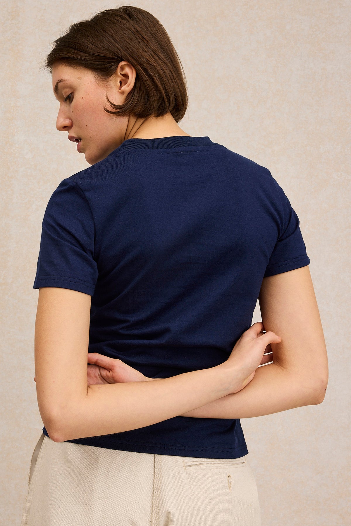 T-shirt à manches courtes bleu marine pour femme | Le Minor